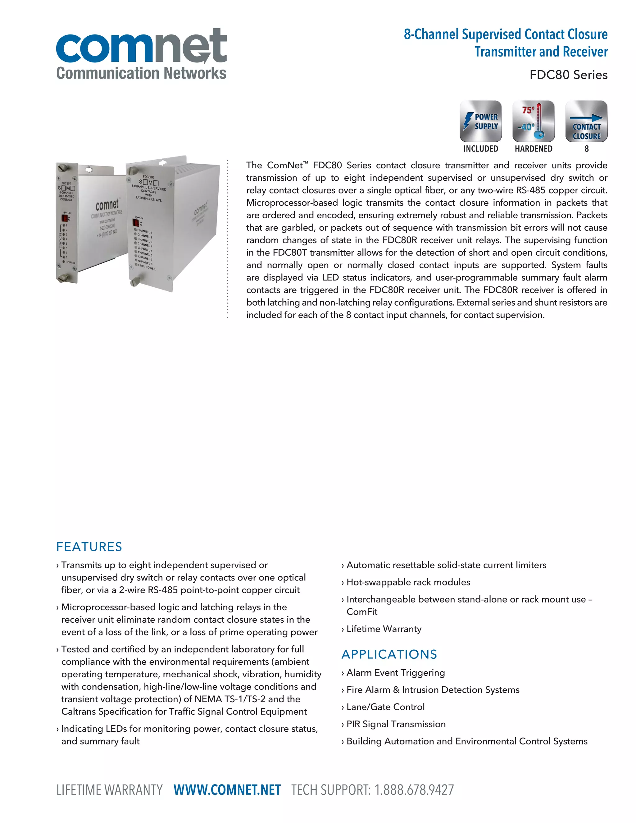 ComNet FDC80NLRM1 Data Sheet | PDF | Computer Networking | Computing