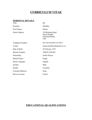 RM - CV | DOC | Education