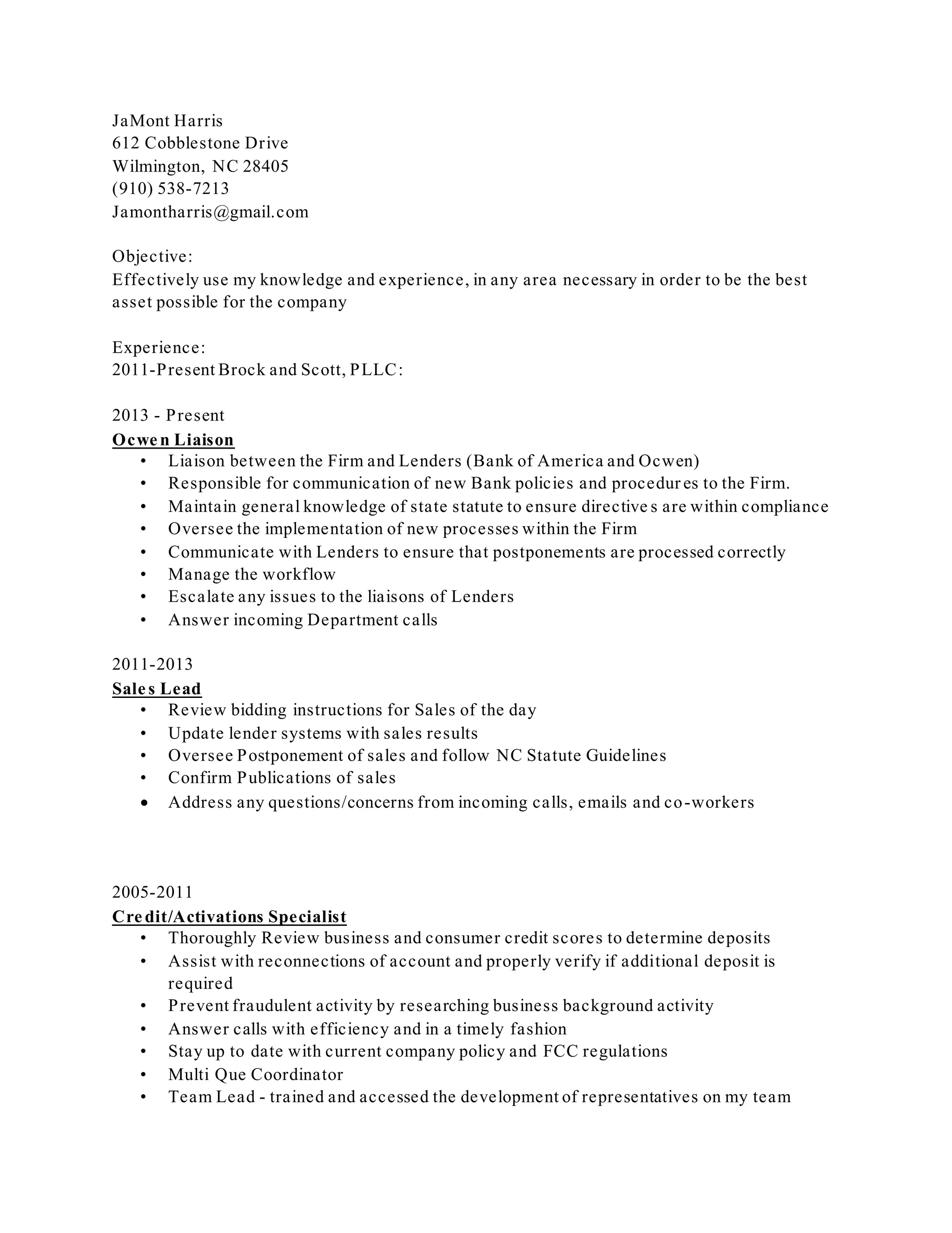 JaMont Harris Resume | DOCX