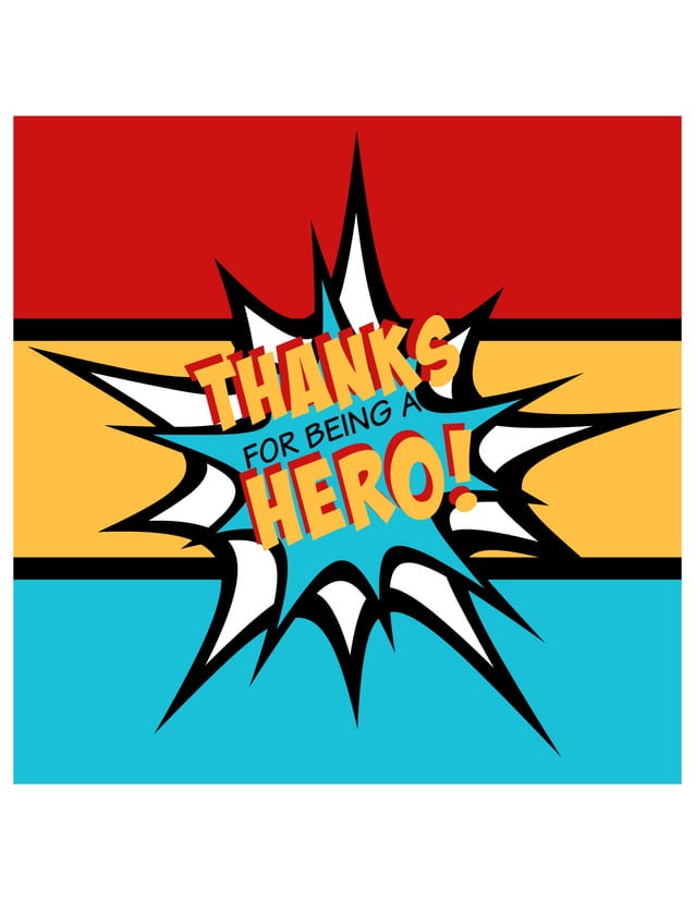 Thanks for Being a Hero gift tag | PDF