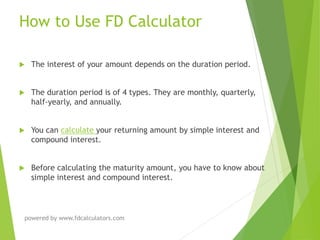 Fd calculator ppt | PPT