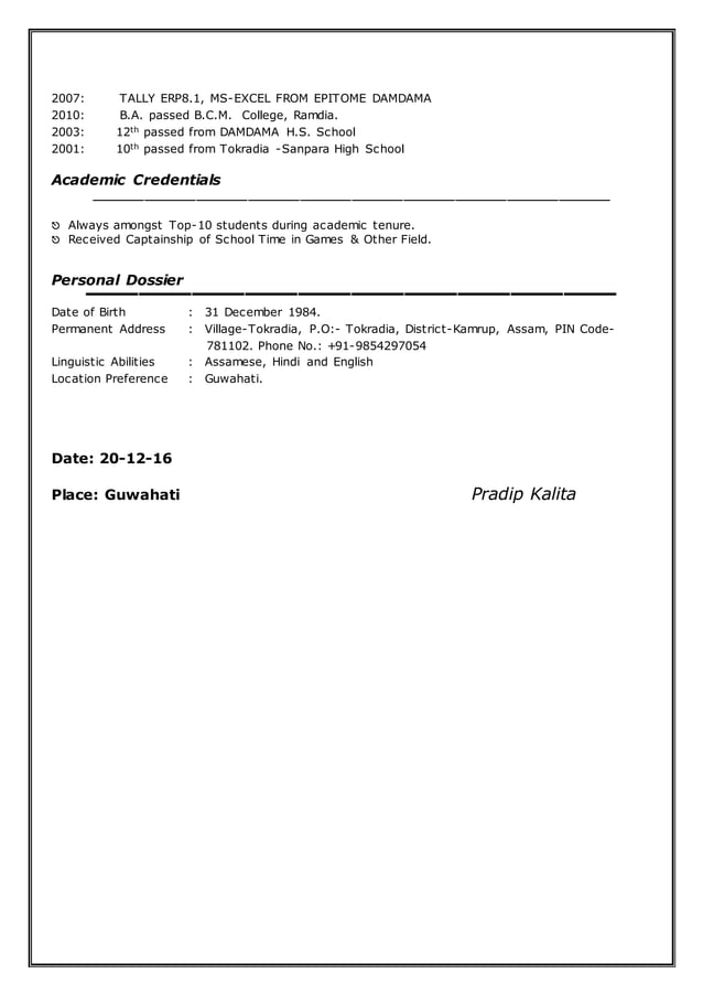 Pradip Resume 2 | DOCX | Sales | Business