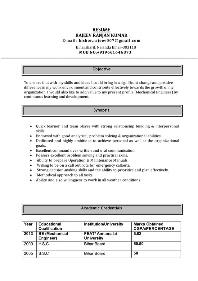 RAJEEV RANJAN KUMAR RESUME | PDF