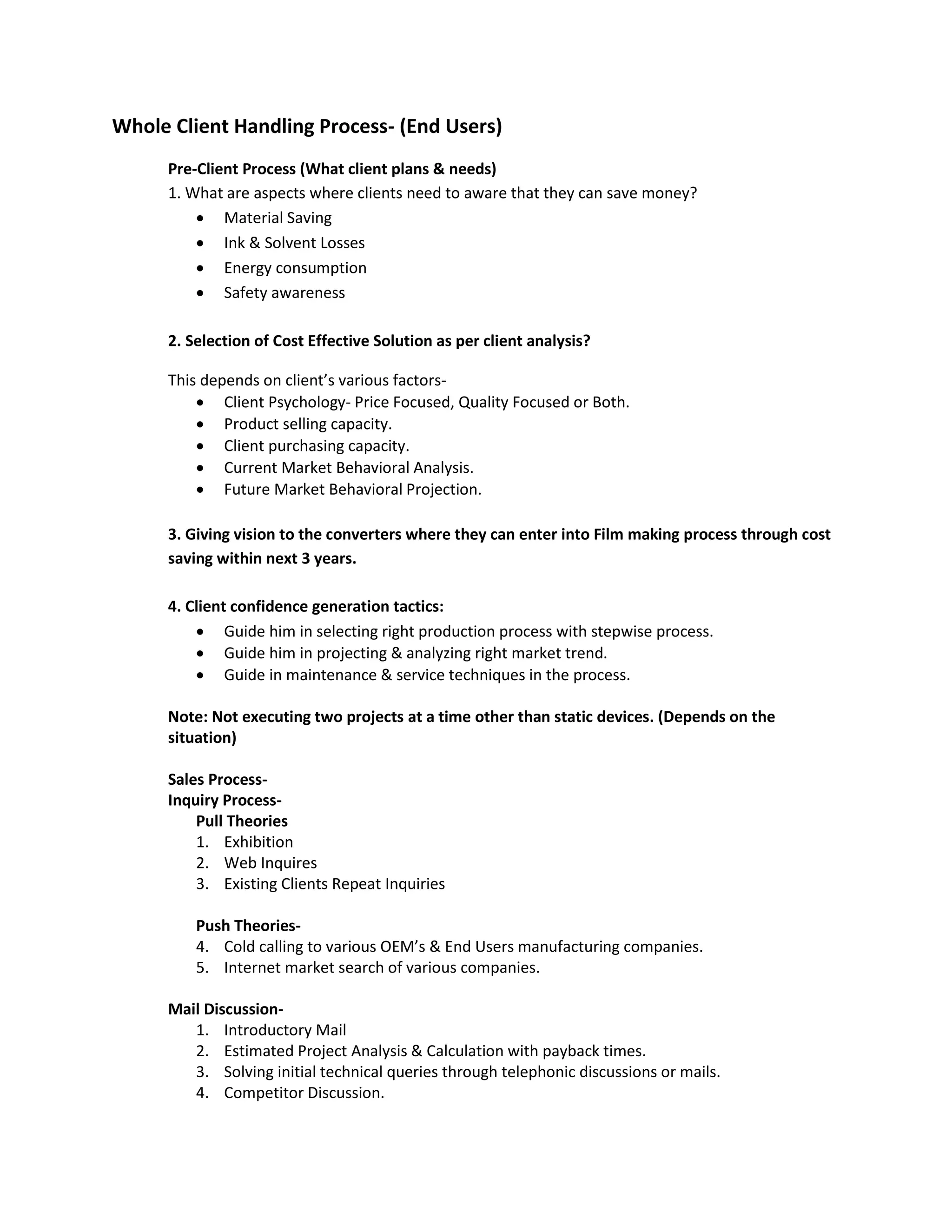 Whole Client Handling Process | PDF