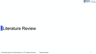A Distributed Approach for Bitrate Selection in HTTP Adaptive Streaming | PPT