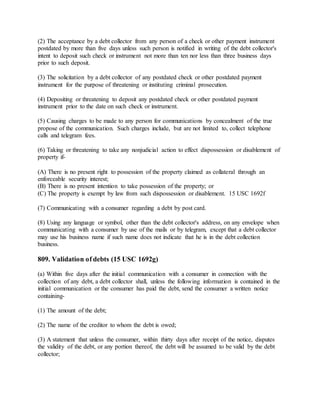Fair Debt Collection Practices Act - Protecting Consumer Rights | DOCX
