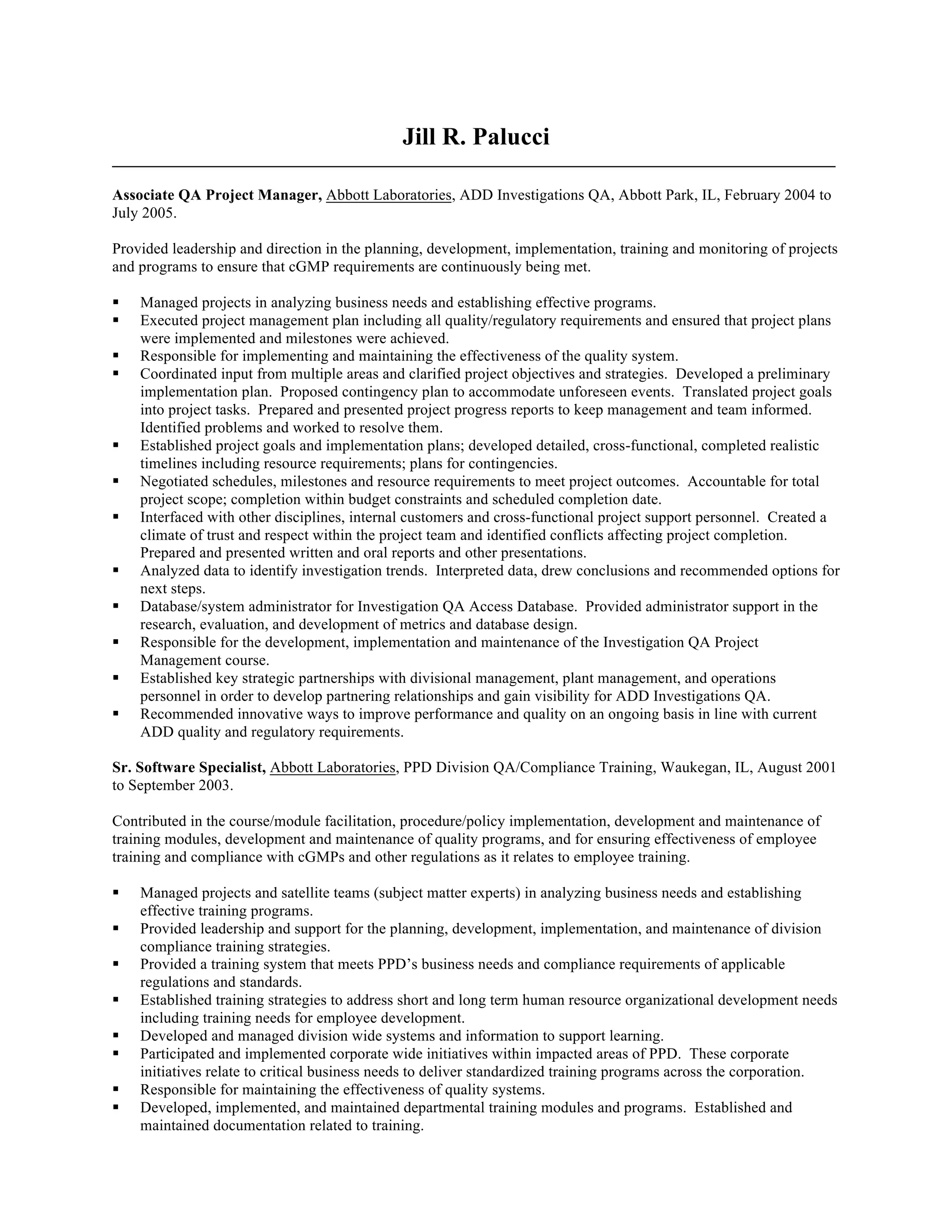 Jill Palucci Resume | PDF