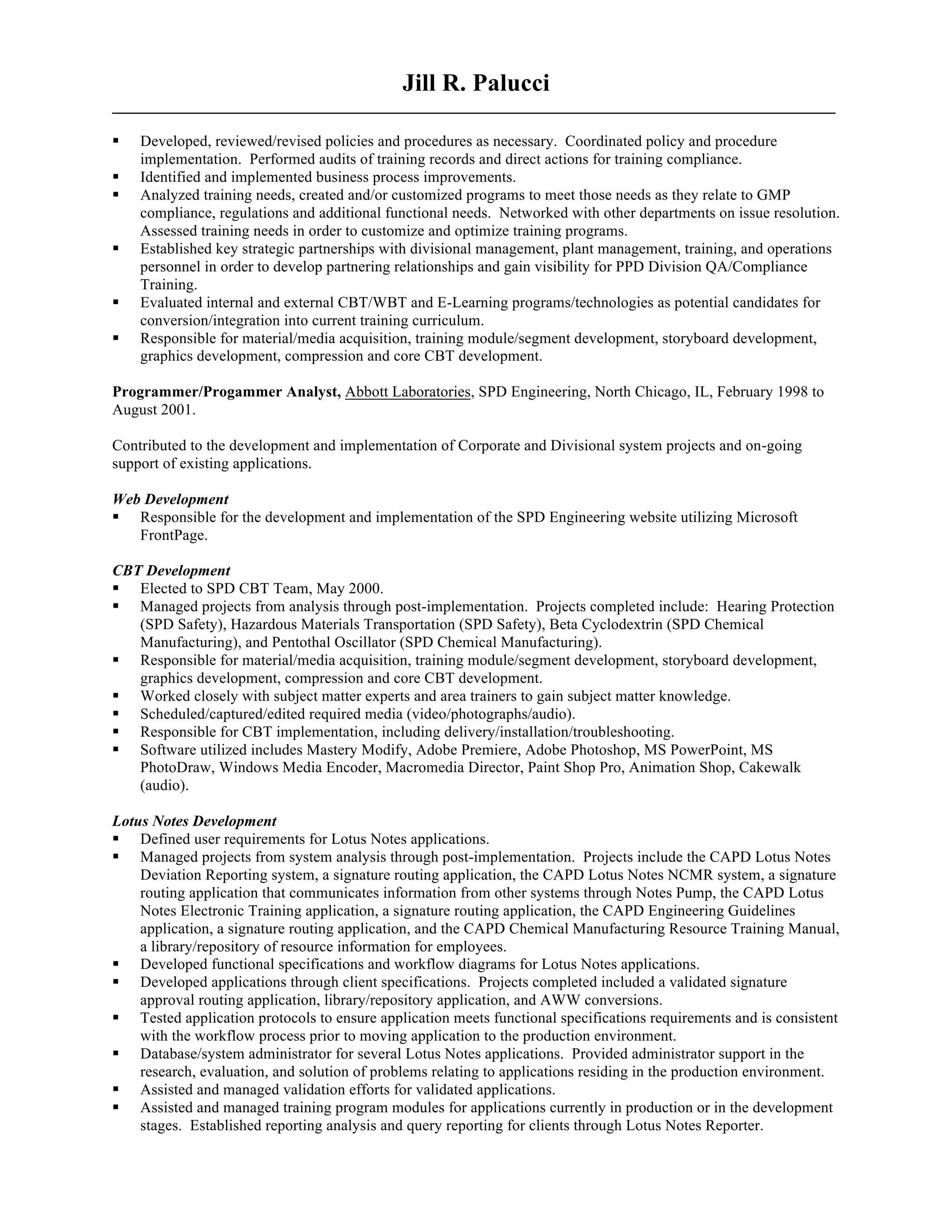 Jill Palucci Resume | PDF