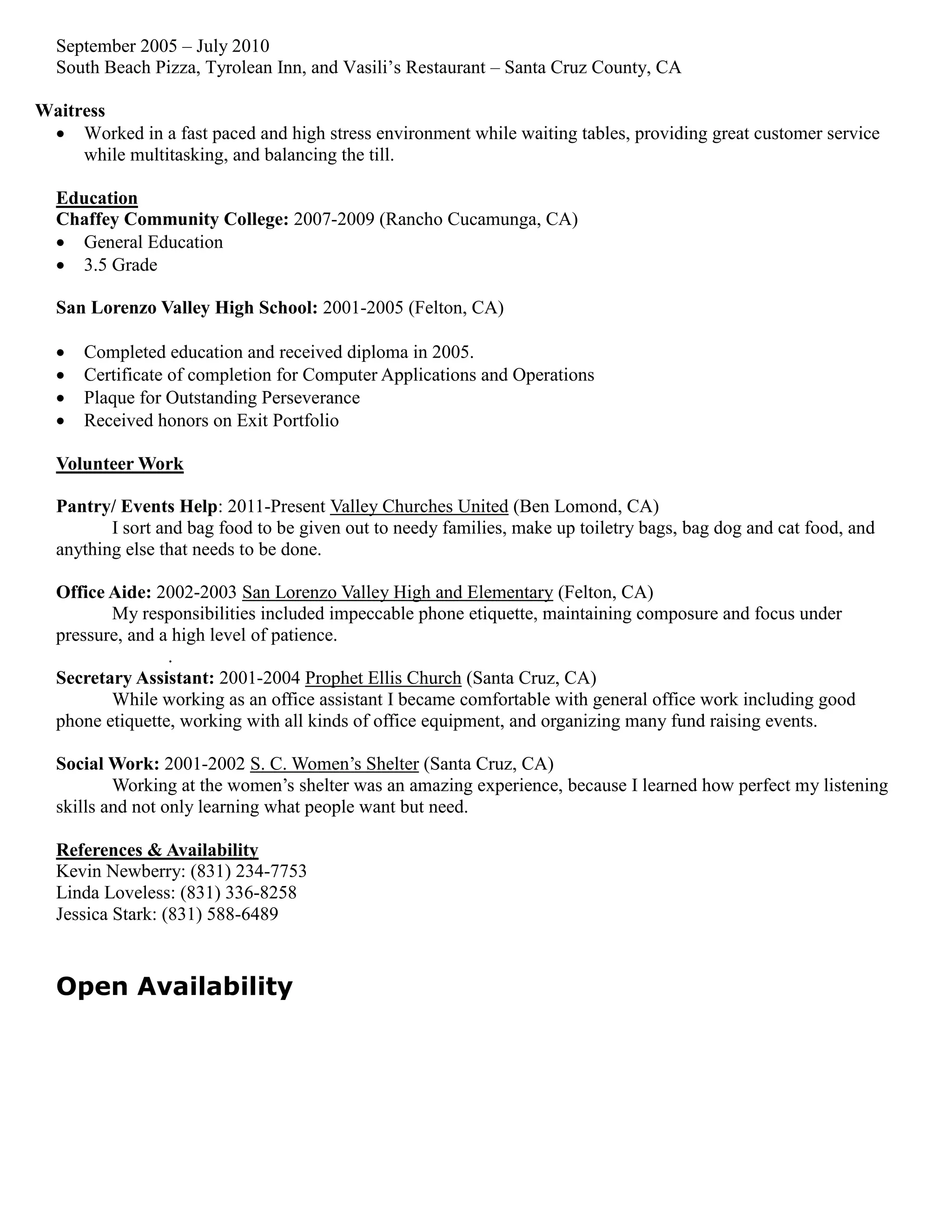 Formal Resume 2014 | DOCX | Business | Business and Finance