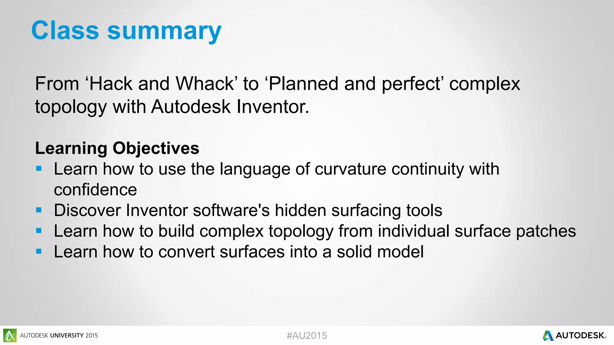 CP10847 - Complex Topology and Class-A Surface Modeling with Inventor ...