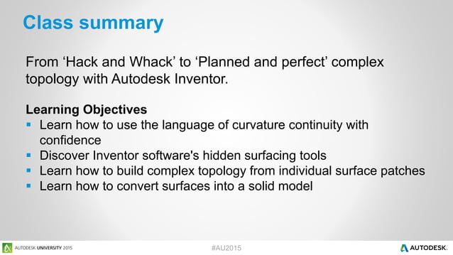 CP10847 - Complex Topology and Class-A Surface Modeling with Inventor ...