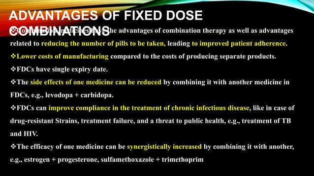 Fixed Dose Drug Combination (FDDC) | PPTX