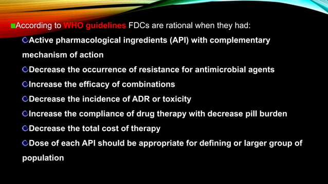 Fixed Dose Drug Combination (FDDC) | PPTX
