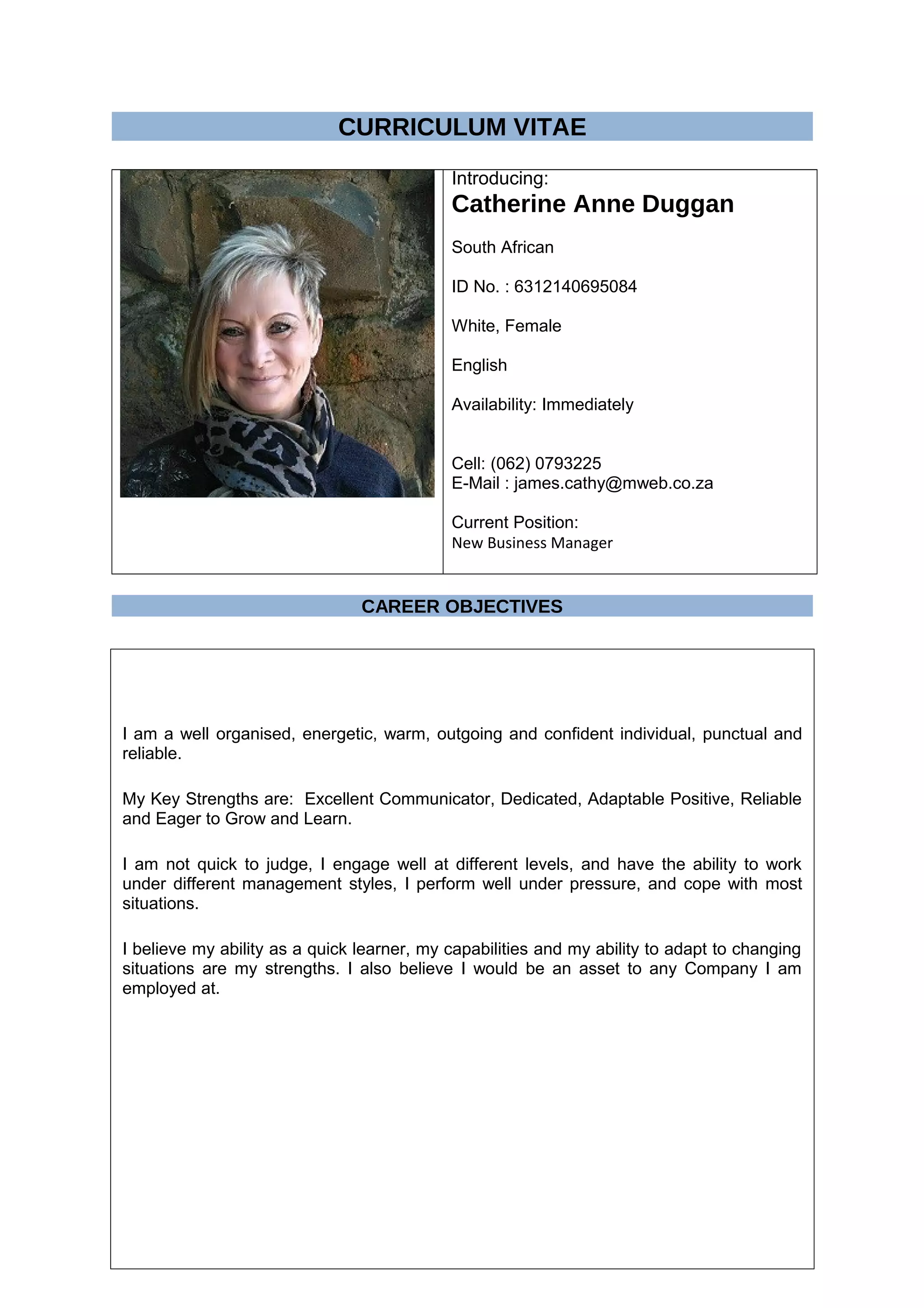 Catherine Anne Duggan CV May 2016 | PDF