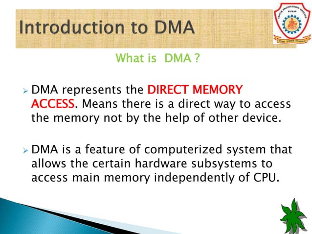 DMA and DMA controller | PPTX