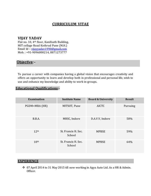 Vijay Resume | PDF