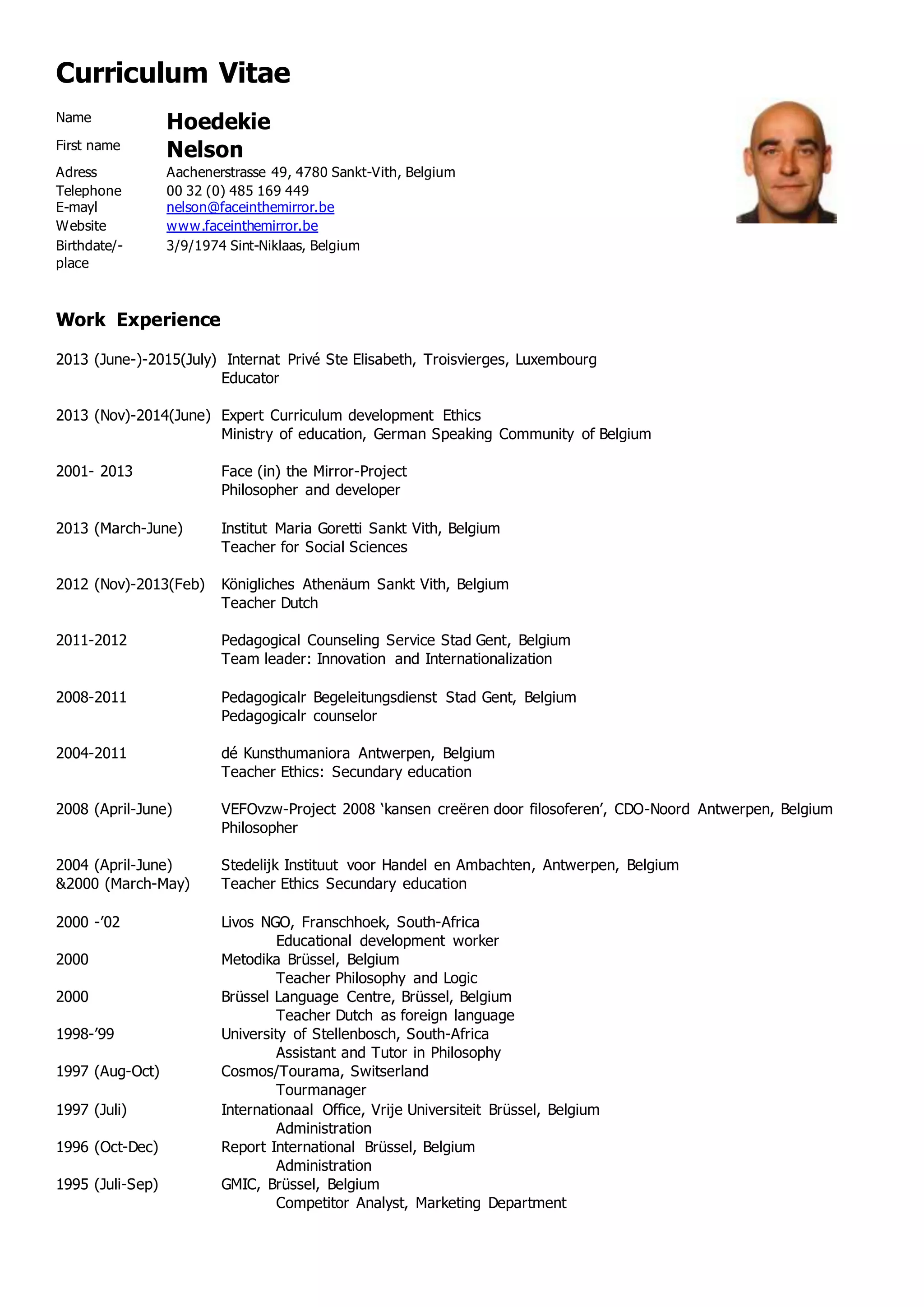 CV Nelson Hoedekie Eng Fll Sep2015 | PDF