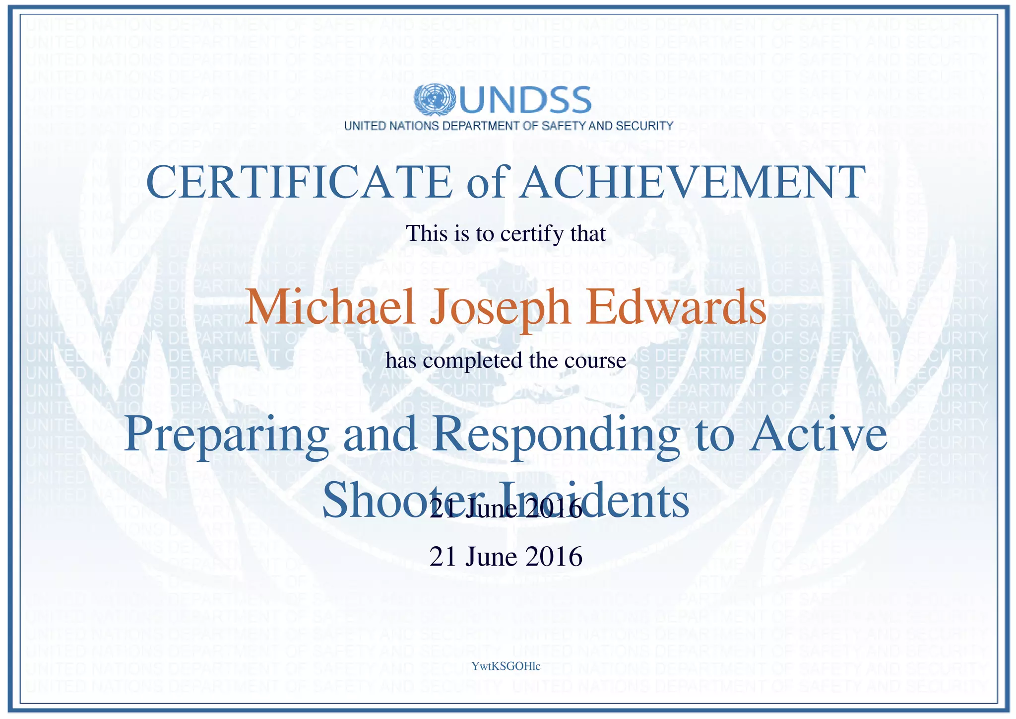 Active Shooter_Certificate | PPT