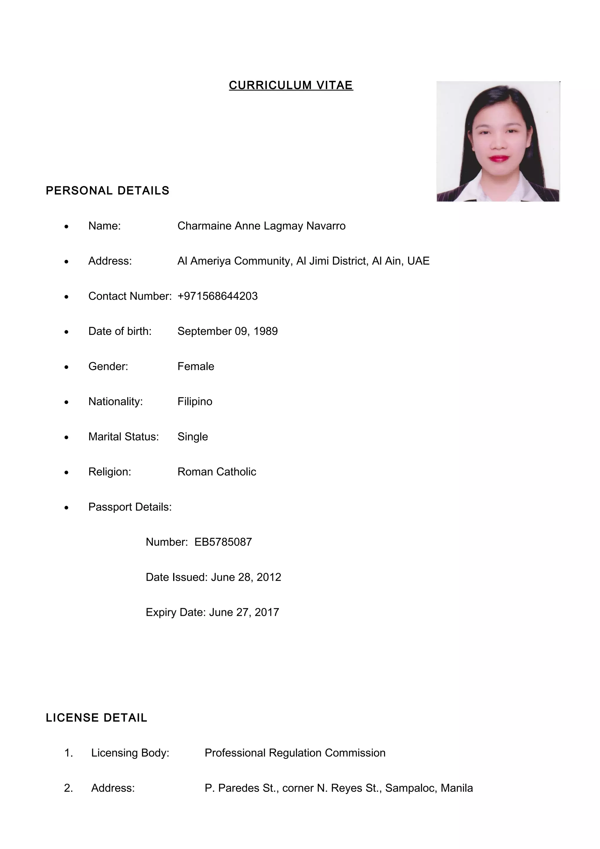 Charmaine Anne Navarro CV | DOC