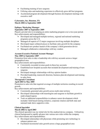 2016 Resume for Mark Cox | DOC | Sales | Business