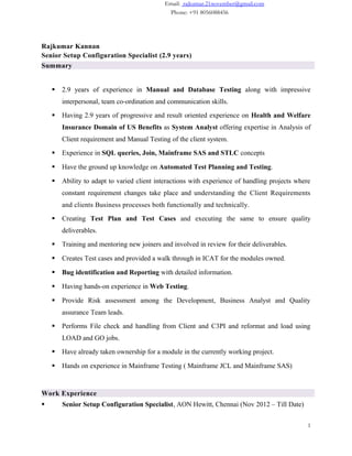 Rajkumar K_Resume | PDF