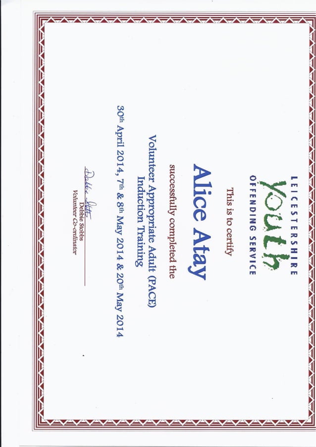 Approprite Adult Certificate | PDF