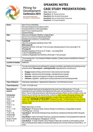 Forum Speakers notes Case Study Presentations | DOCX | Africa Travel ...