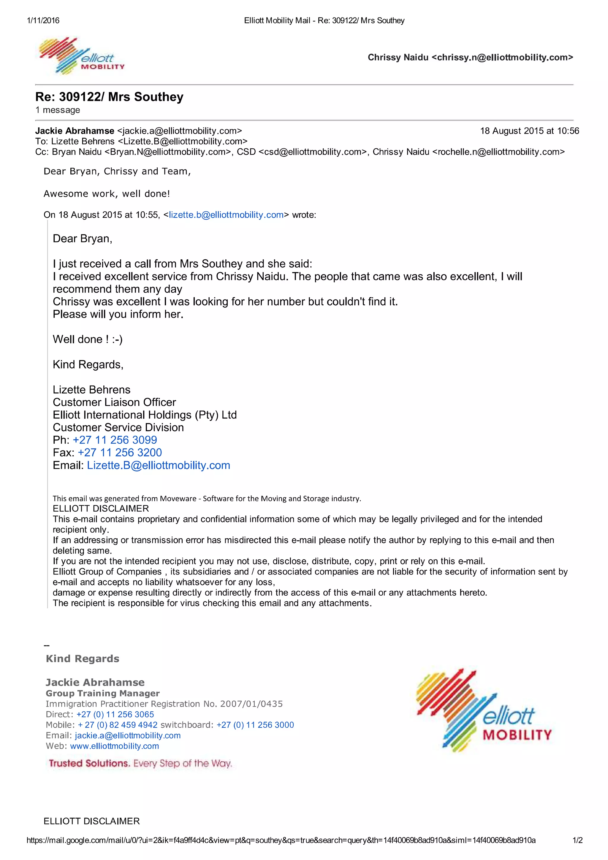 Customer Liaison Officer Commendation | PDF