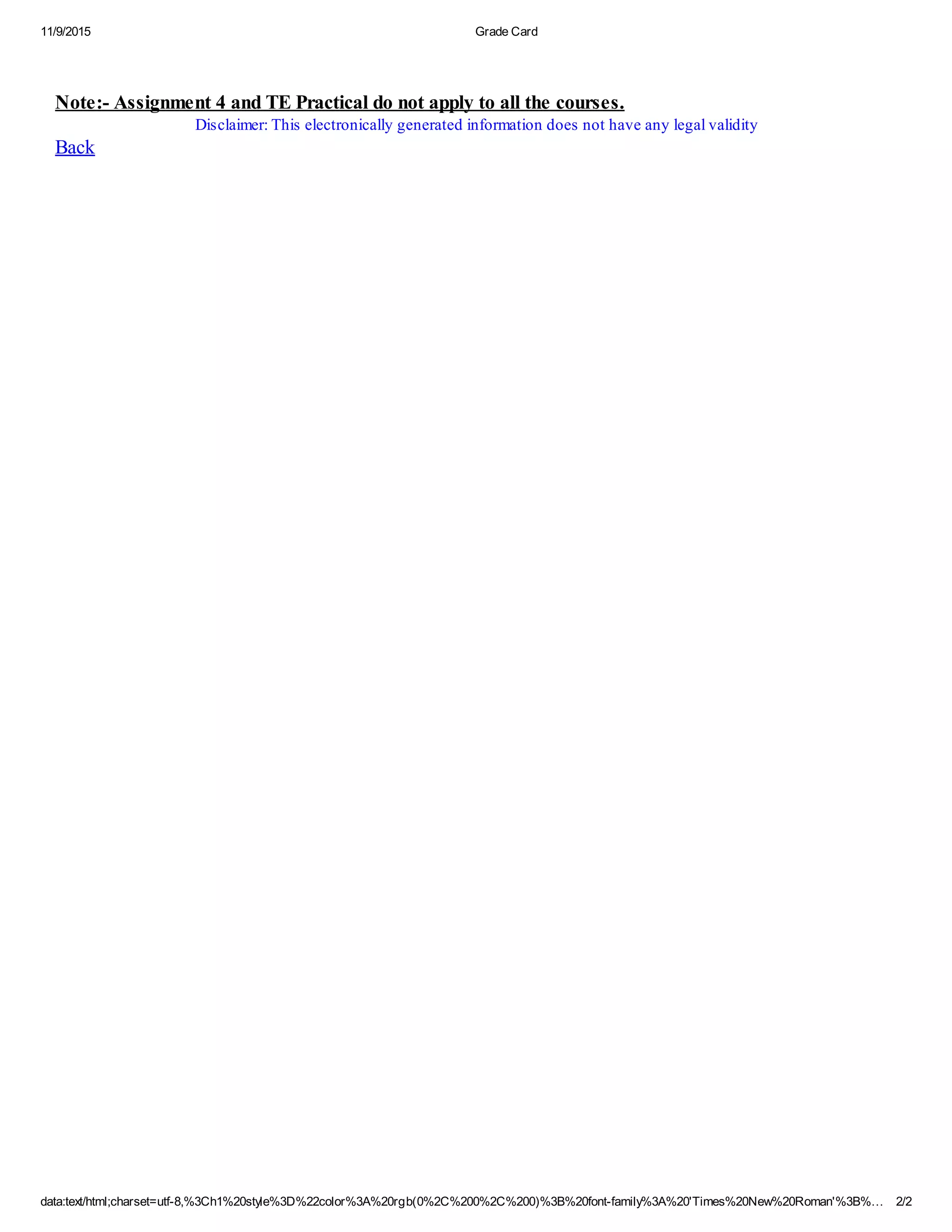 ignou15Grade Card | PDF