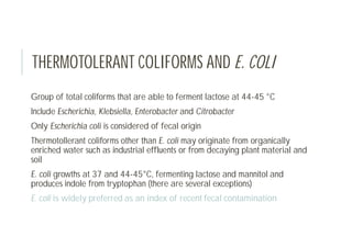 Microbiological quality of drinking water | PDF