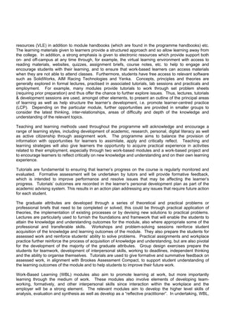 Foundation Degree in Motorsport Engineering | PDF