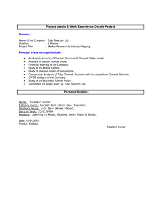 Awadesh updated CV | DOCX