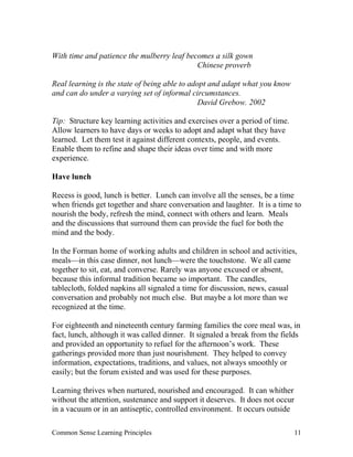 Common Sense Learning Principles | DOC