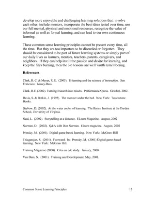 Common Sense Learning Principles | DOC