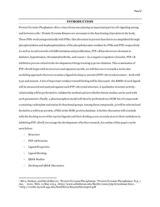 Small Molecule Interactions with Protein Tyrosine Phosphatase | DOCX