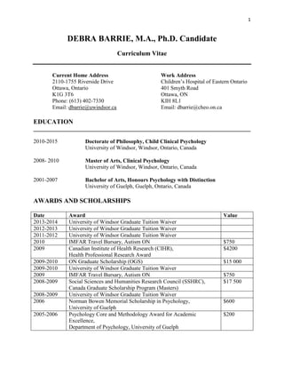 CV_Canadian_DebraBarrie__Professional_June 15 2015 | PDF | Mental ...