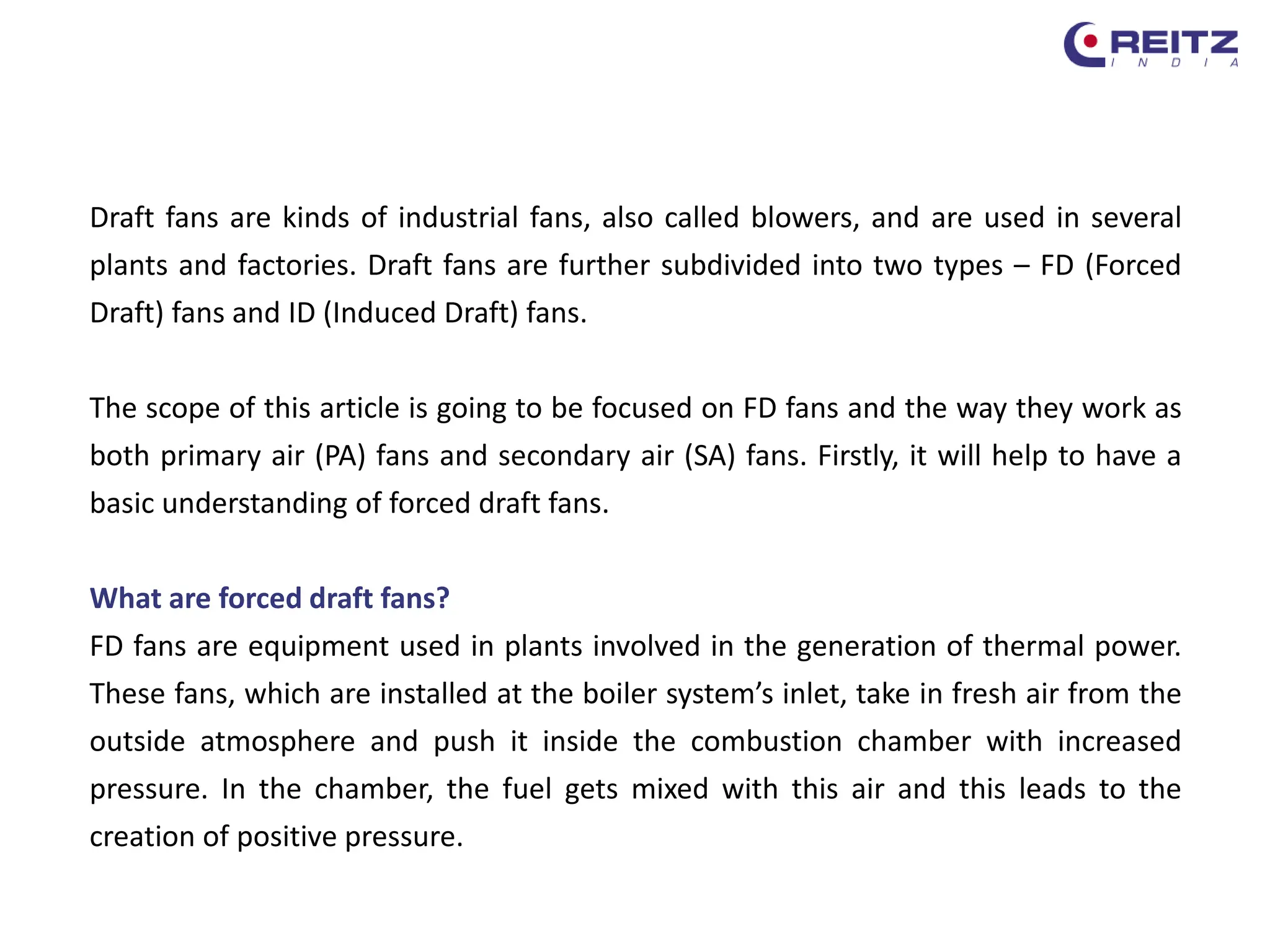 FD FANS – PA AND SA FANS & APPLICATIONS | PPTX