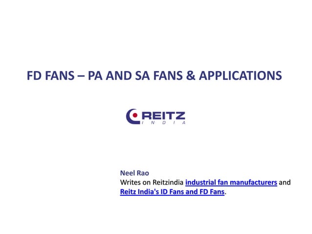 FD FANS – PA AND SA FANS & APPLICATIONS | PPTX