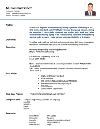 Resume | DOC | Education