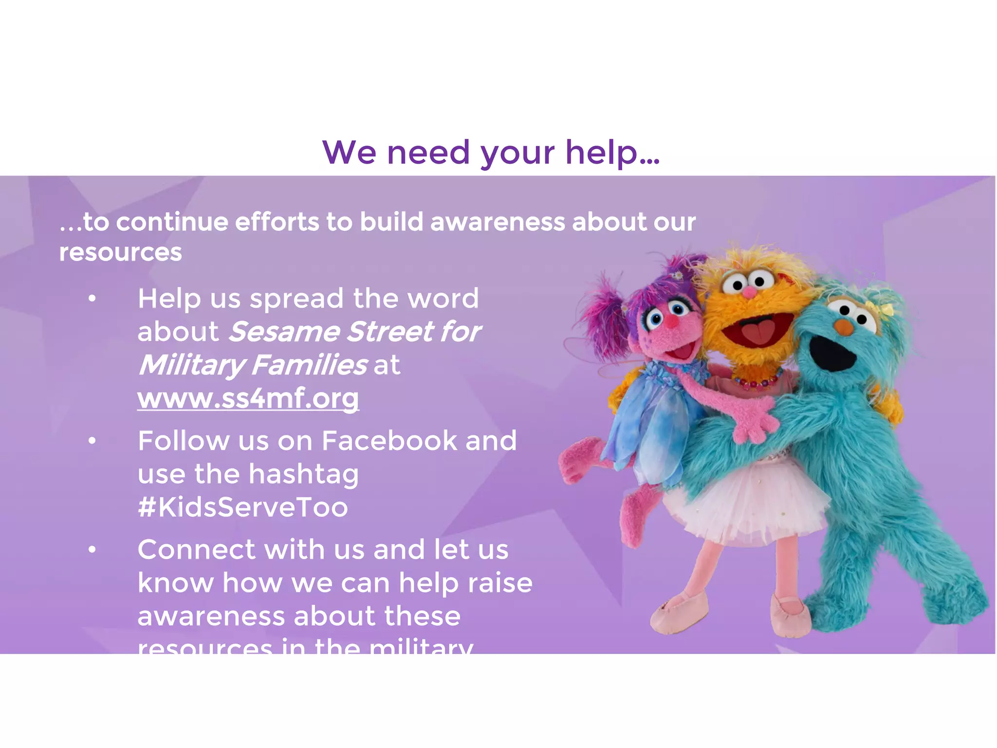 SlideShare - Sesame Street Overview on Military Resources | PPT
