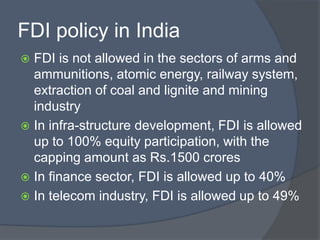 Foreign direct investment in india | PPTX