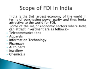 FDI in India | PPTX