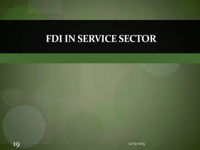 Foreign Direct Investment in India (FDI) | PPTX | Manufacturing ...