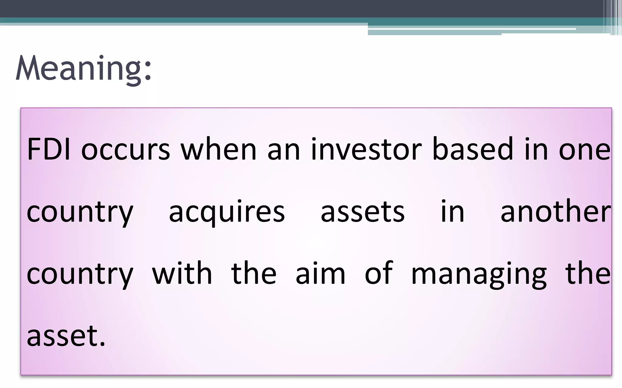Foreign Direct Investment (Theories of FDI) | PPTX