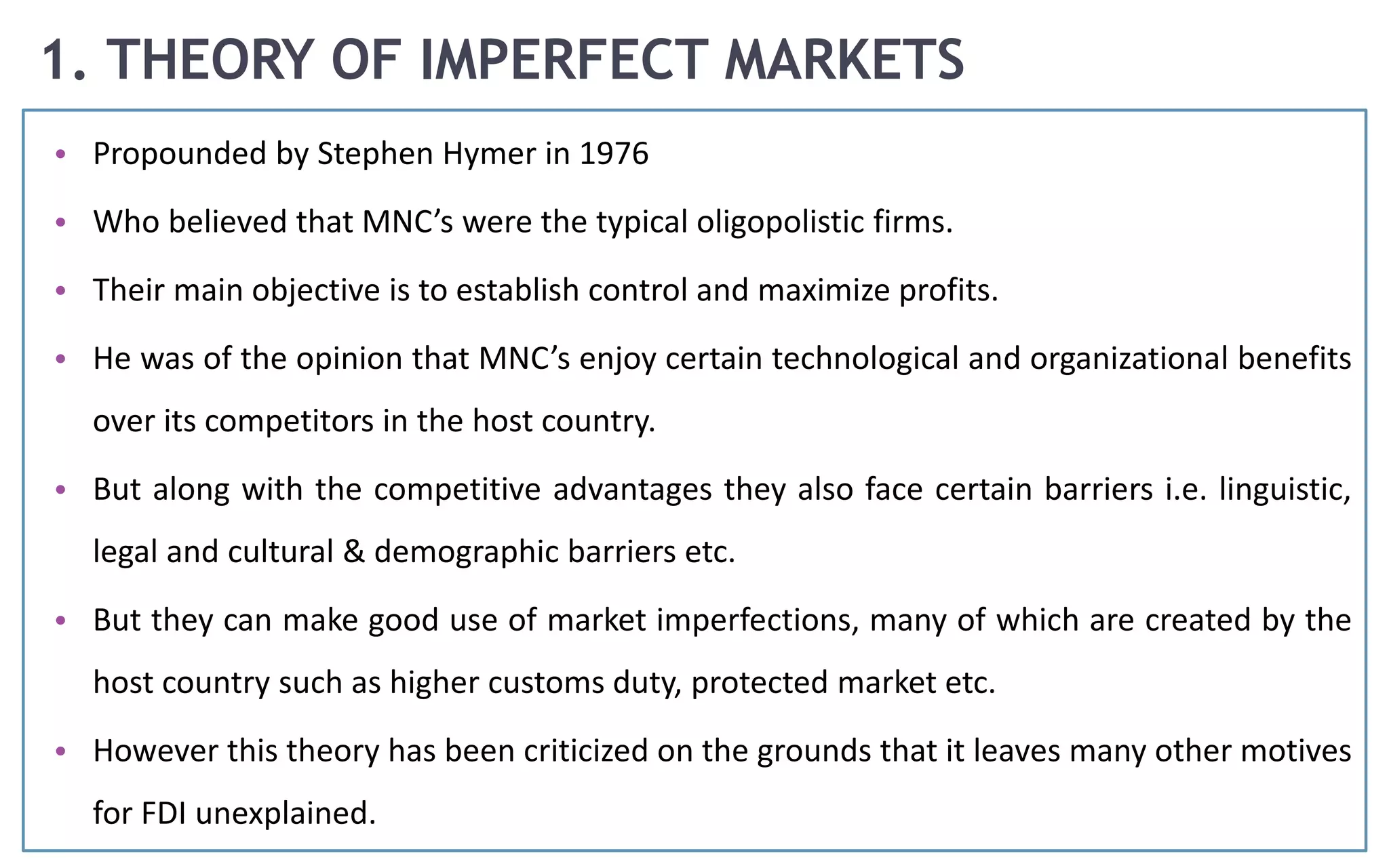 Foreign Direct Investment (Theories of FDI) | PPTX