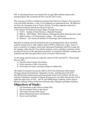 Fdi newcollege- 9-2-2012 | PDF