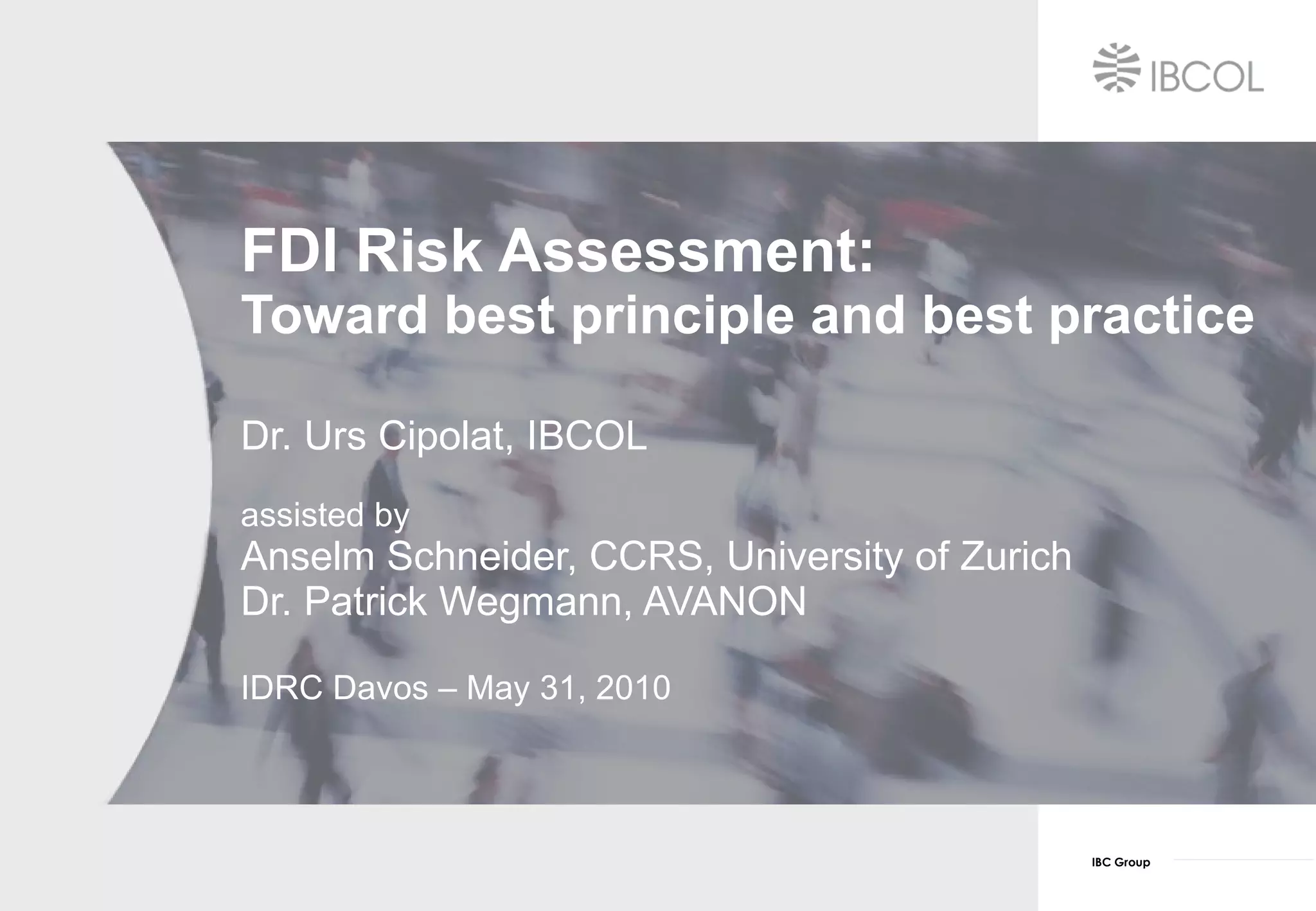 FDI Risk Assessment: Toward best principle and best practice | PPT ...