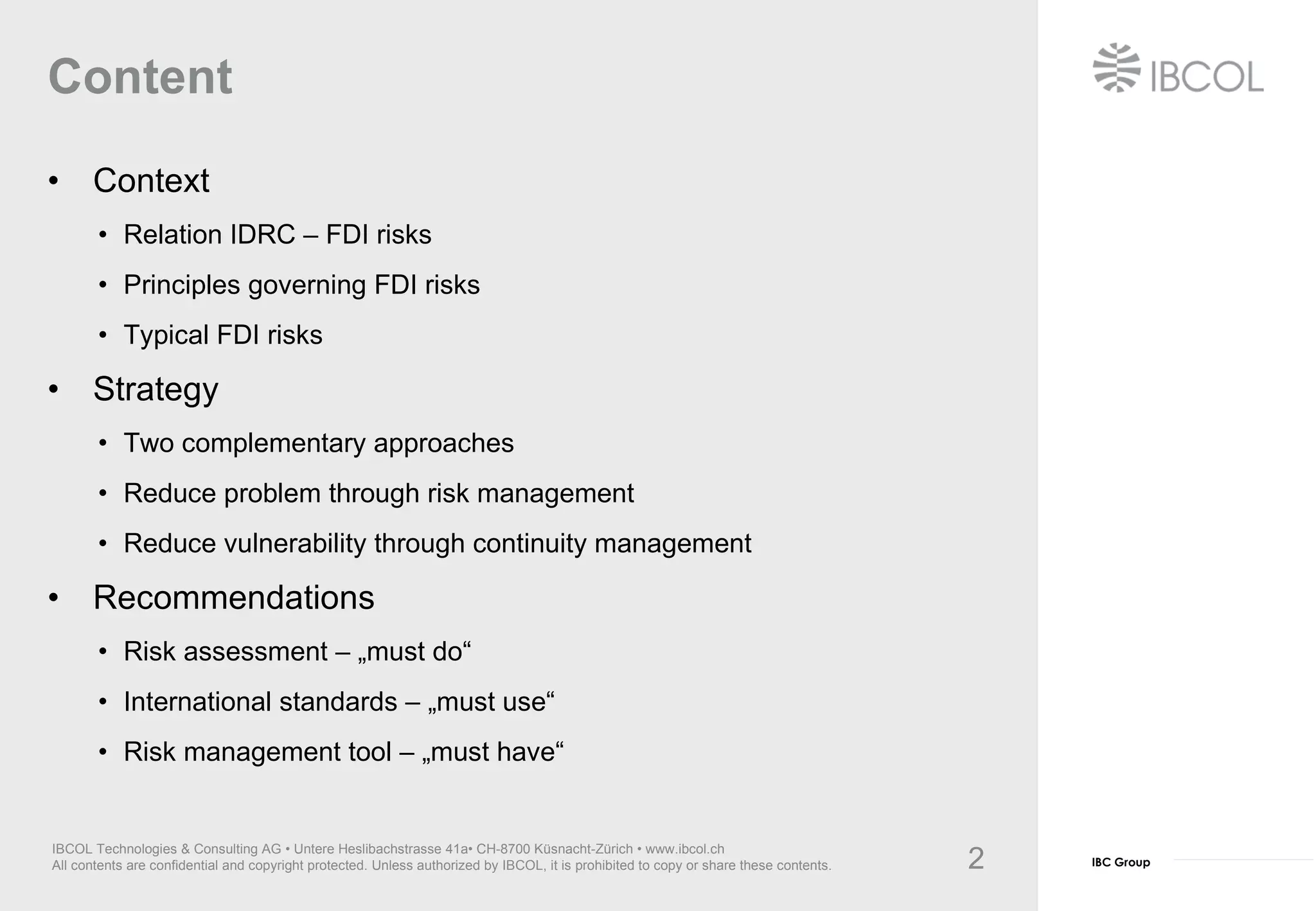 FDI Risk Assessment: Toward best principle and best practice | PPT