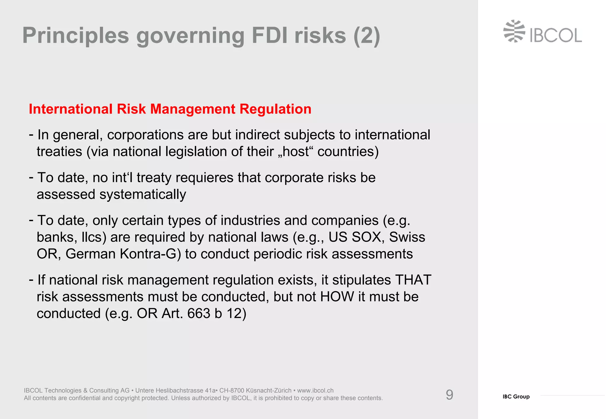 FDI Risk Assessment: Toward best principle and best practice | PPT ...