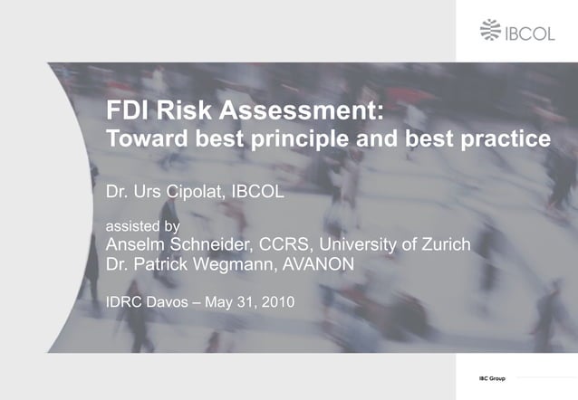 FDI Risk Assessment: Toward best principle and best practice | PPT